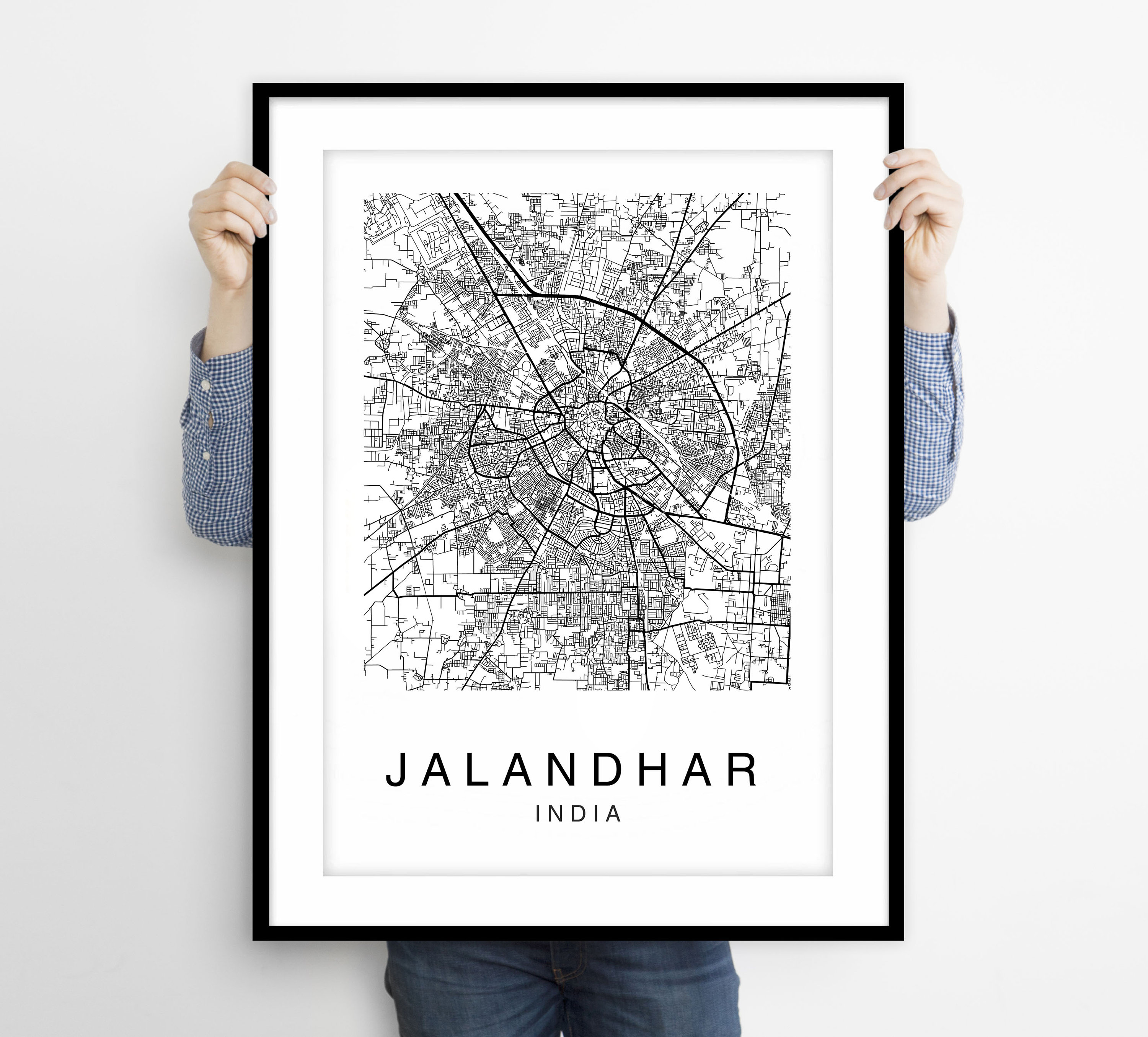 Jalandhar Map Jalandhar City Map Map Poster Map Print | Etsy
