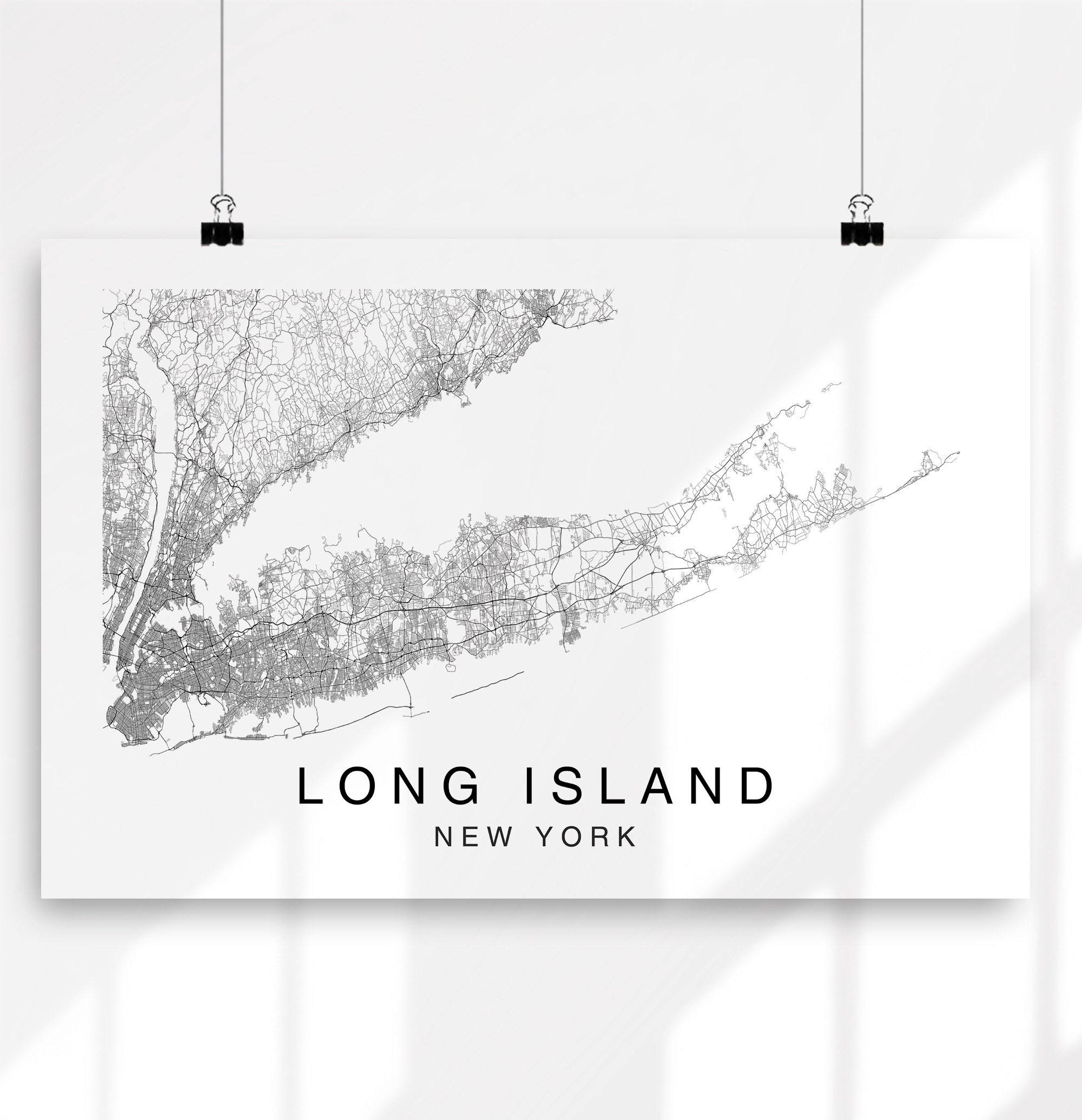 Long Island Map Print Long Island Map Poster Wall Art City | Etsy