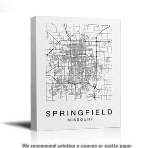 Springfield Map Springfield City Map Printable Map Map - Etsy