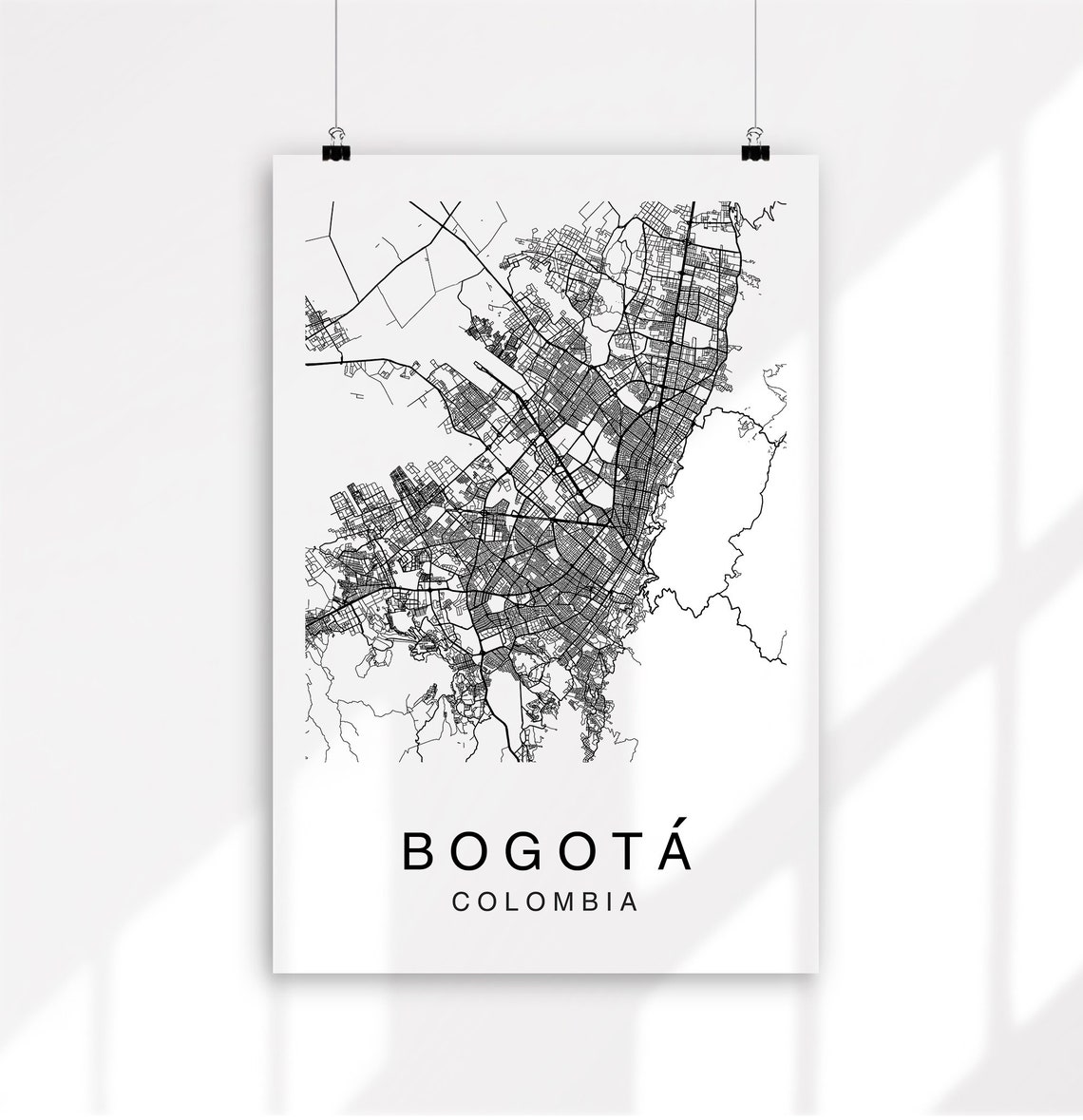 Bogota Map Bogota City Map Digital Download Map Print | Etsy