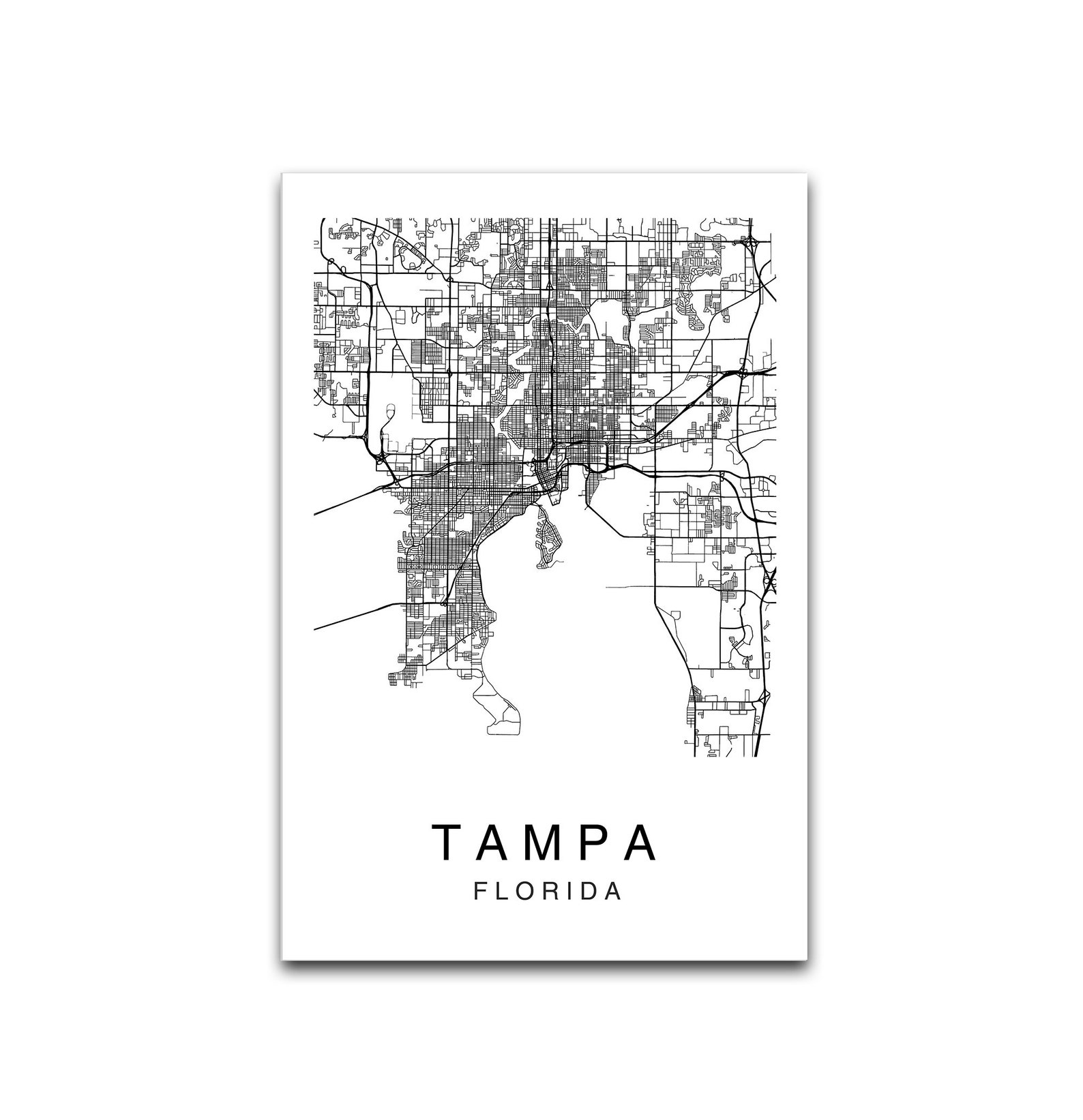 Tampa Map Tampa City Map Printable Map Map Print Tampa Map | Etsy