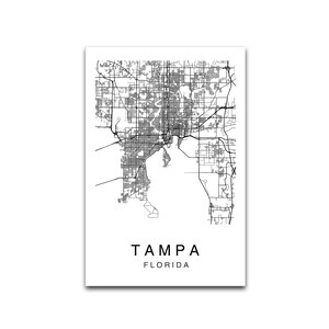 Tampa Map Tampa City Map Printable Map Map Print Tampa Map - Etsy