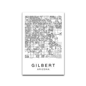 Gilbert Map Print, Gilbert Printable Map, Wall Art, Gilbert City Map ...
