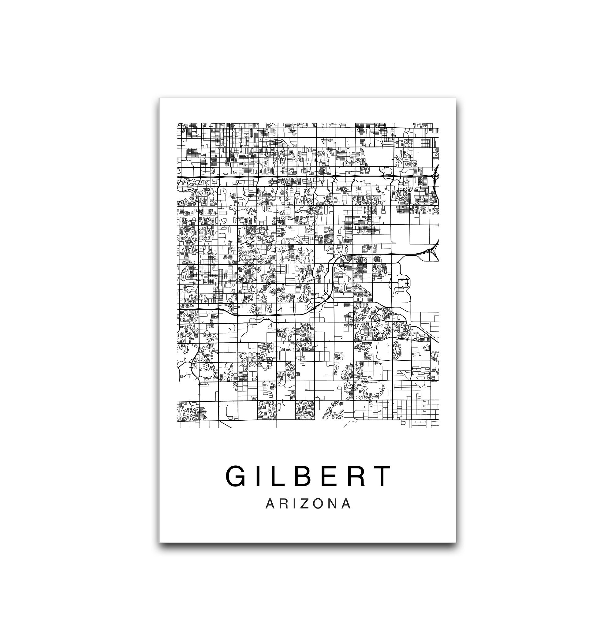 Gilbert Map Print Gilbert Printable Map Wall Art Gilbert | Etsy