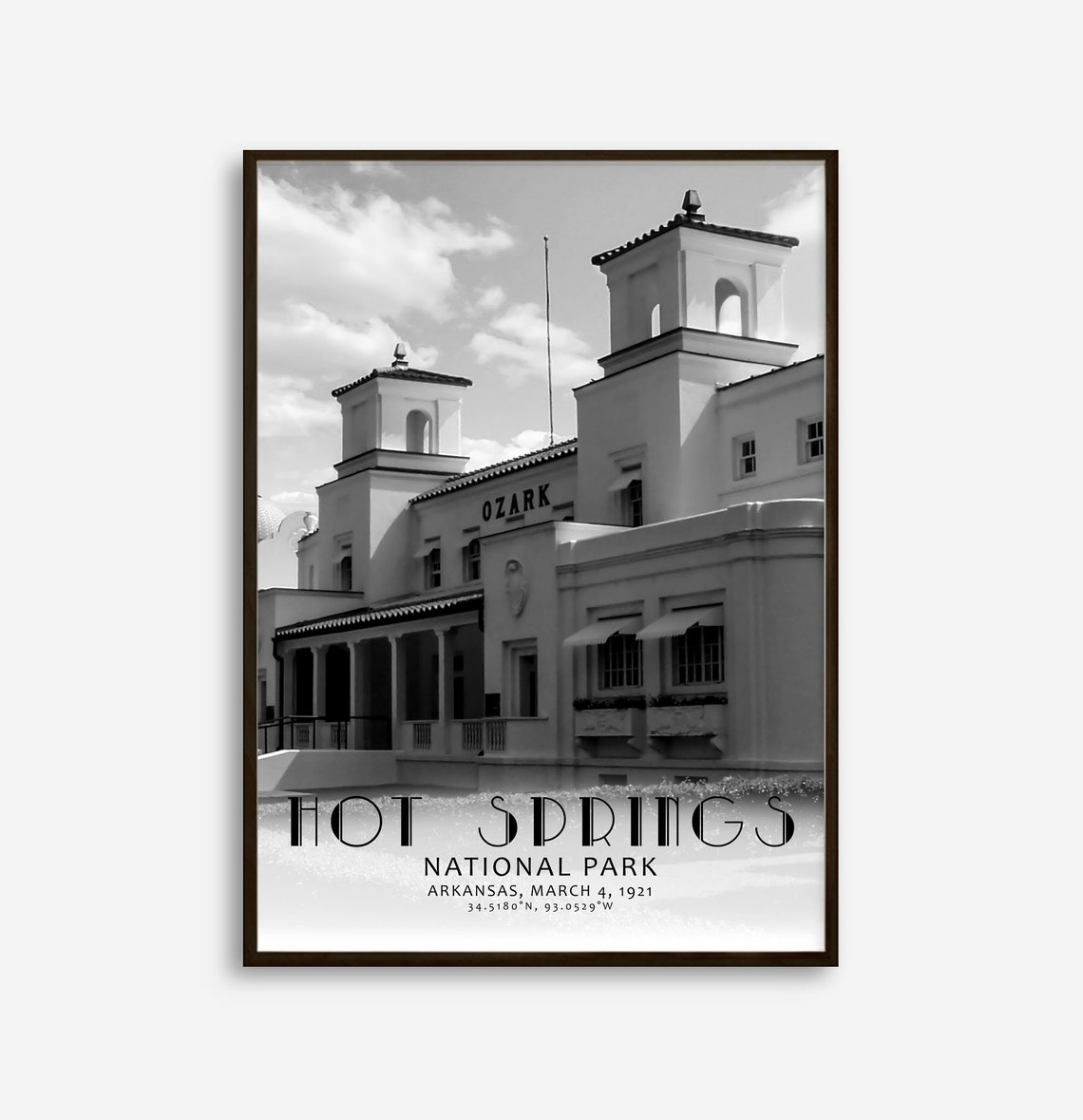 Hot Springs National Park Travel Poster Bathhouse Row - Etsy