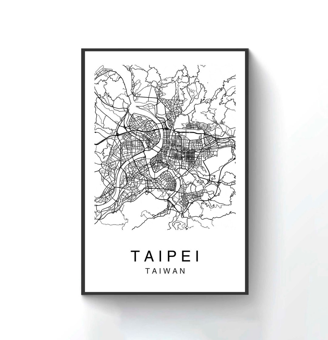 Taipei Map Taipei City Map Map Poster Map Print Taipei Map - Etsy