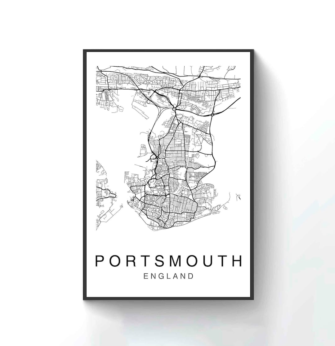 Portsmouth Map Portsmouth City Map Map Poster Map Print - Etsy