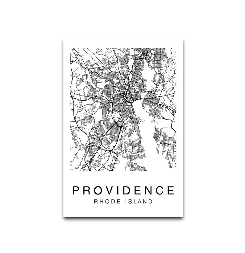 Providence Map Providence City Map Map Poster Map Print | Etsy