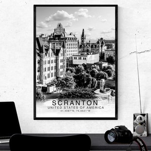 Scranton Cityscape Print: Minimalist Landmark Wall Art - Etsy