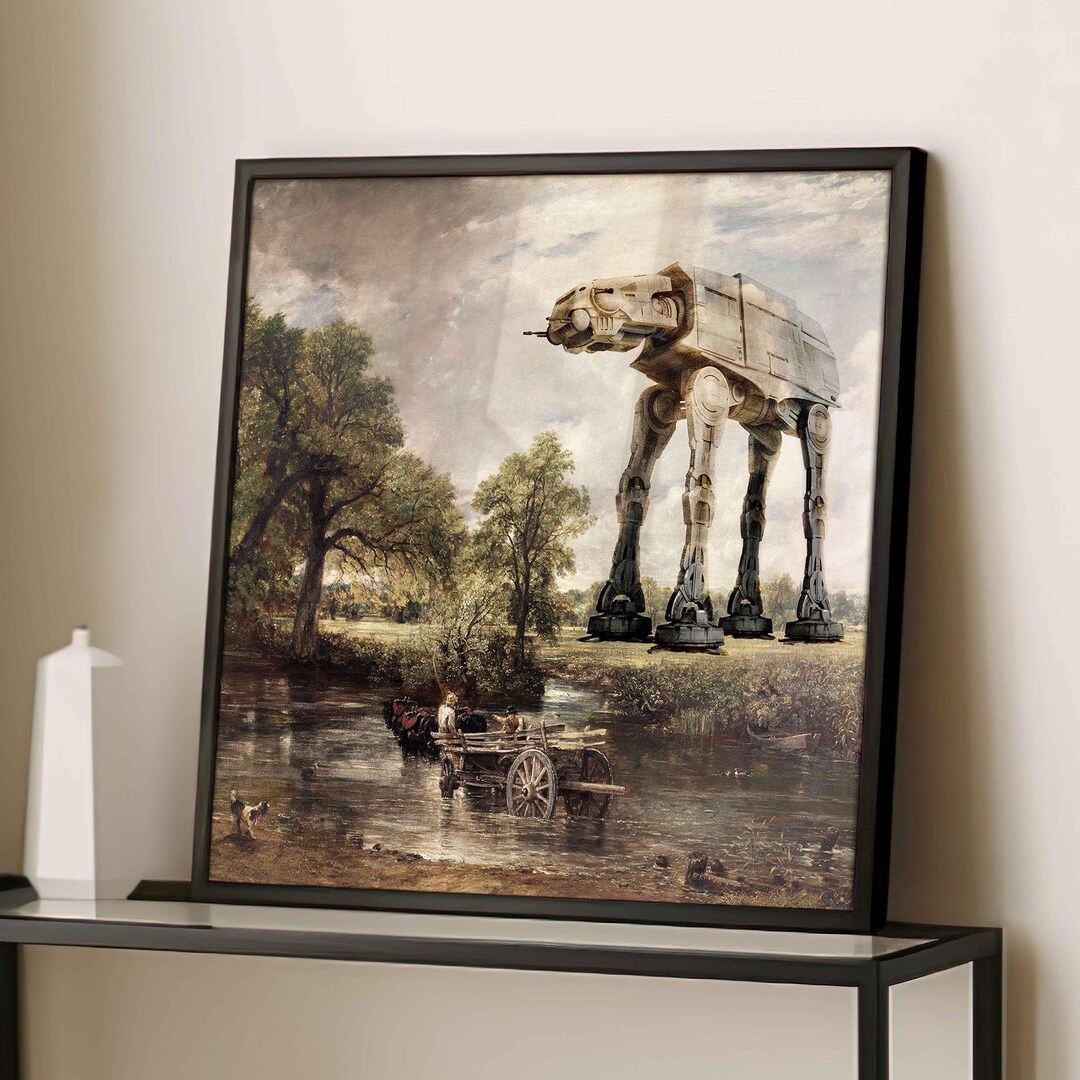 Alien Machine Vintage Altered Painting, Square Wall Art, Famous ...