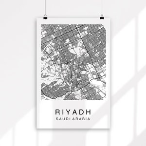 Riyadh Map, Riyadh City Map, Printable Map Art, Map Print, Riyadh Map ...