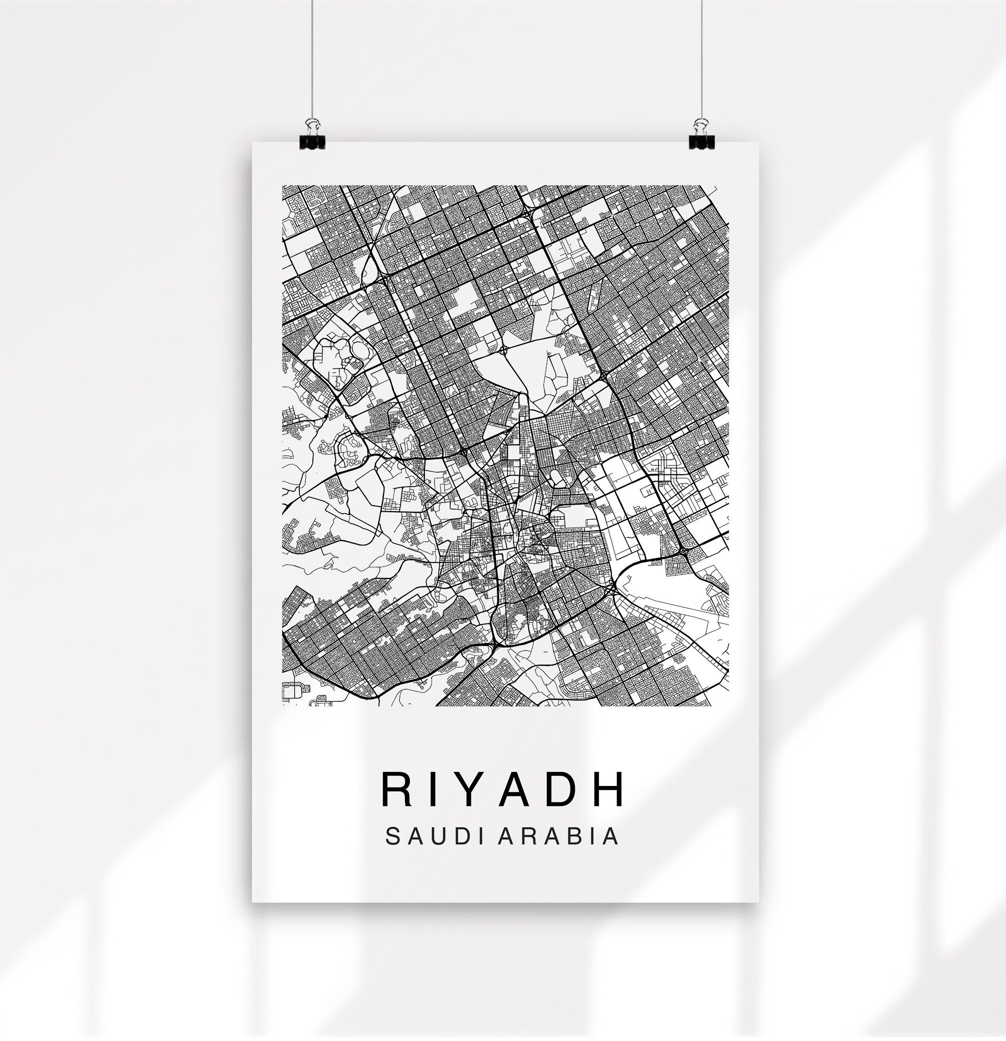 Riyadh Map Riyadh City Map Printable Map Art Map Print | Etsy