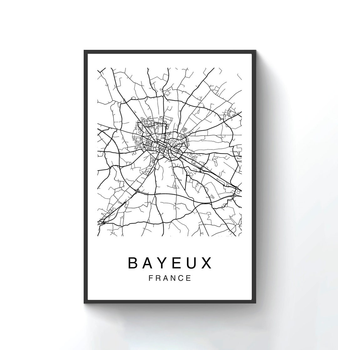 Bayeux Map Print Bayeux Map Poster Wall Art City Map Art - Etsy