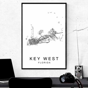 Key West Map Key West City Map Map Poster Map Print Key - Etsy