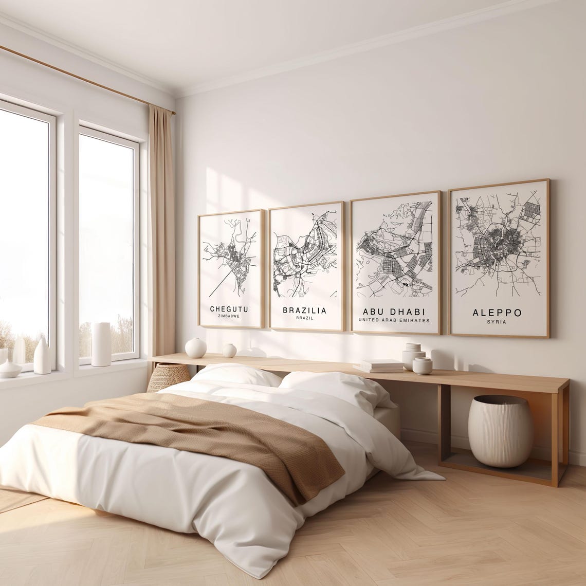 Set of Custom City Map Prints, Pesonalized City Map Posters, Any City ...