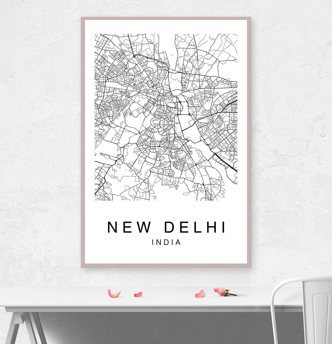 New Delhi Map New Delhi City Map Map Poster Map Print New | Etsy