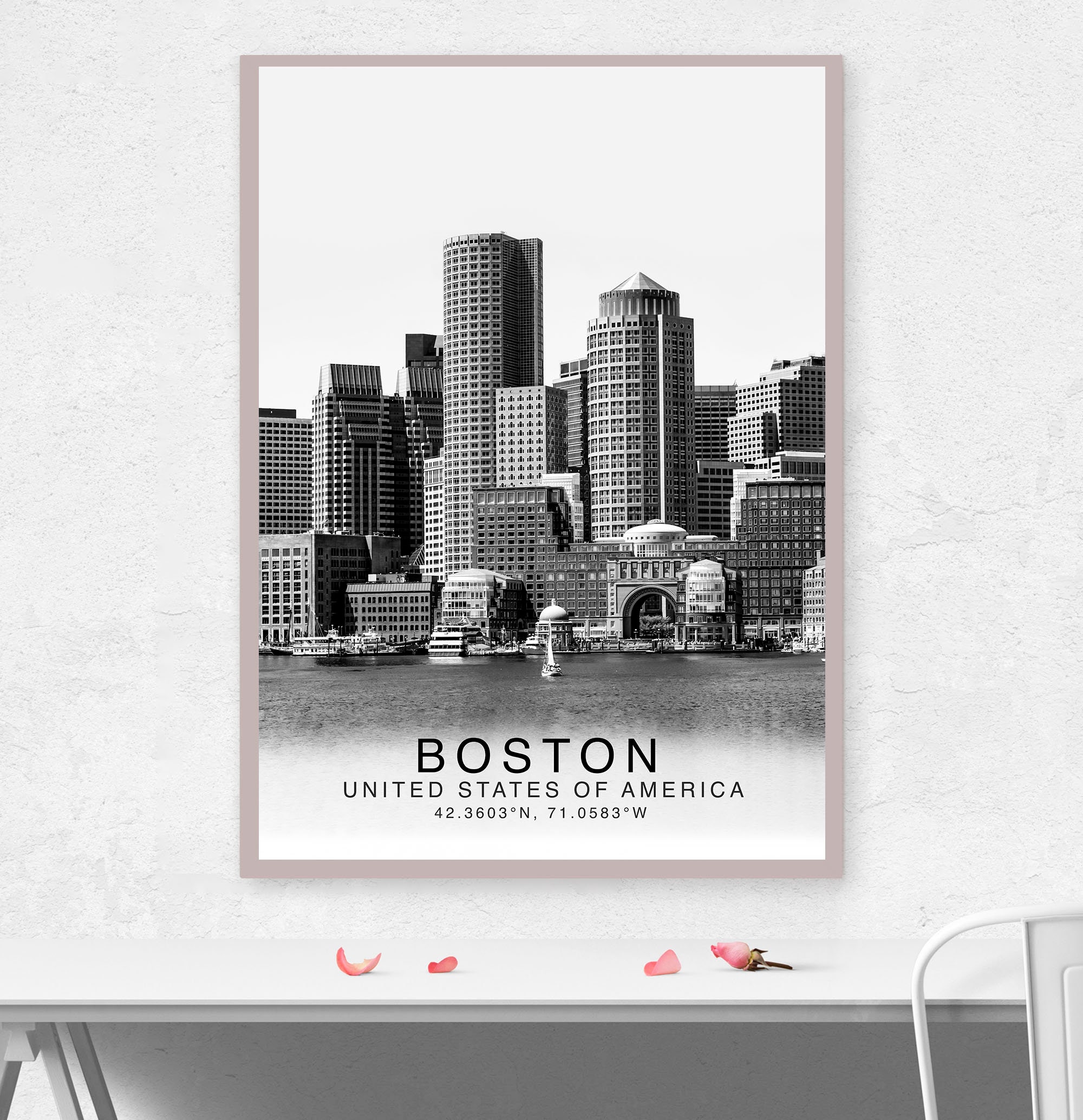 Boston Travel Poster American Poster Print Boston Wall Art | Etsy