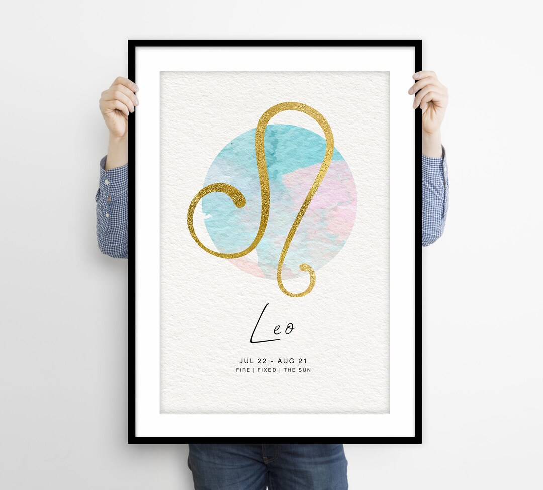Leo Zodiac Print: Minimalist Astrology Wall Art (digital Download) - Etsy