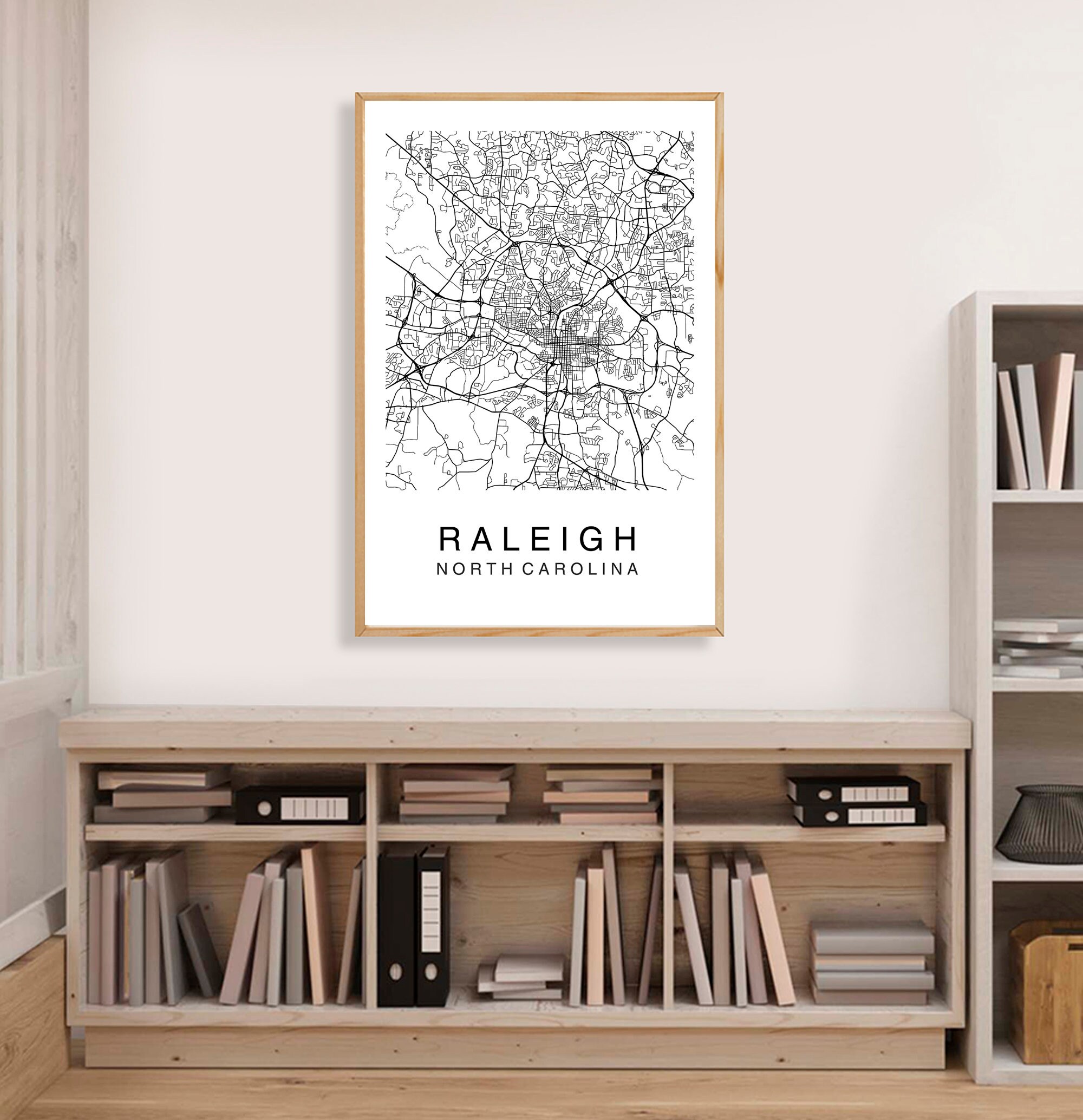 Raleigh Map Print Raleigh Map Poster Wall Art City Map | Etsy