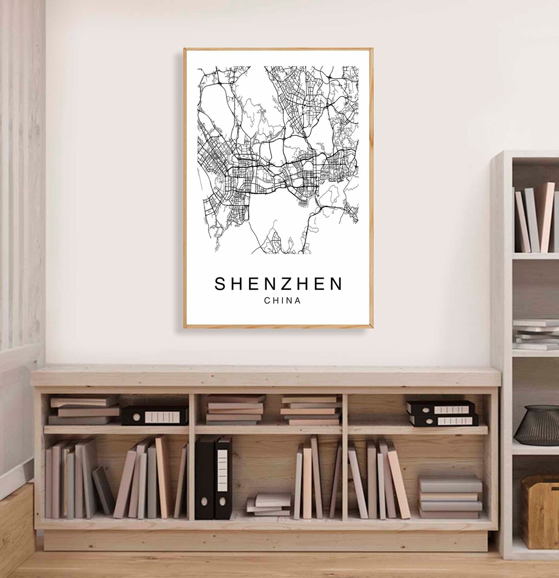 Shenzhen Map Shenzhen City Map City Maps Digital Maps and - Etsy