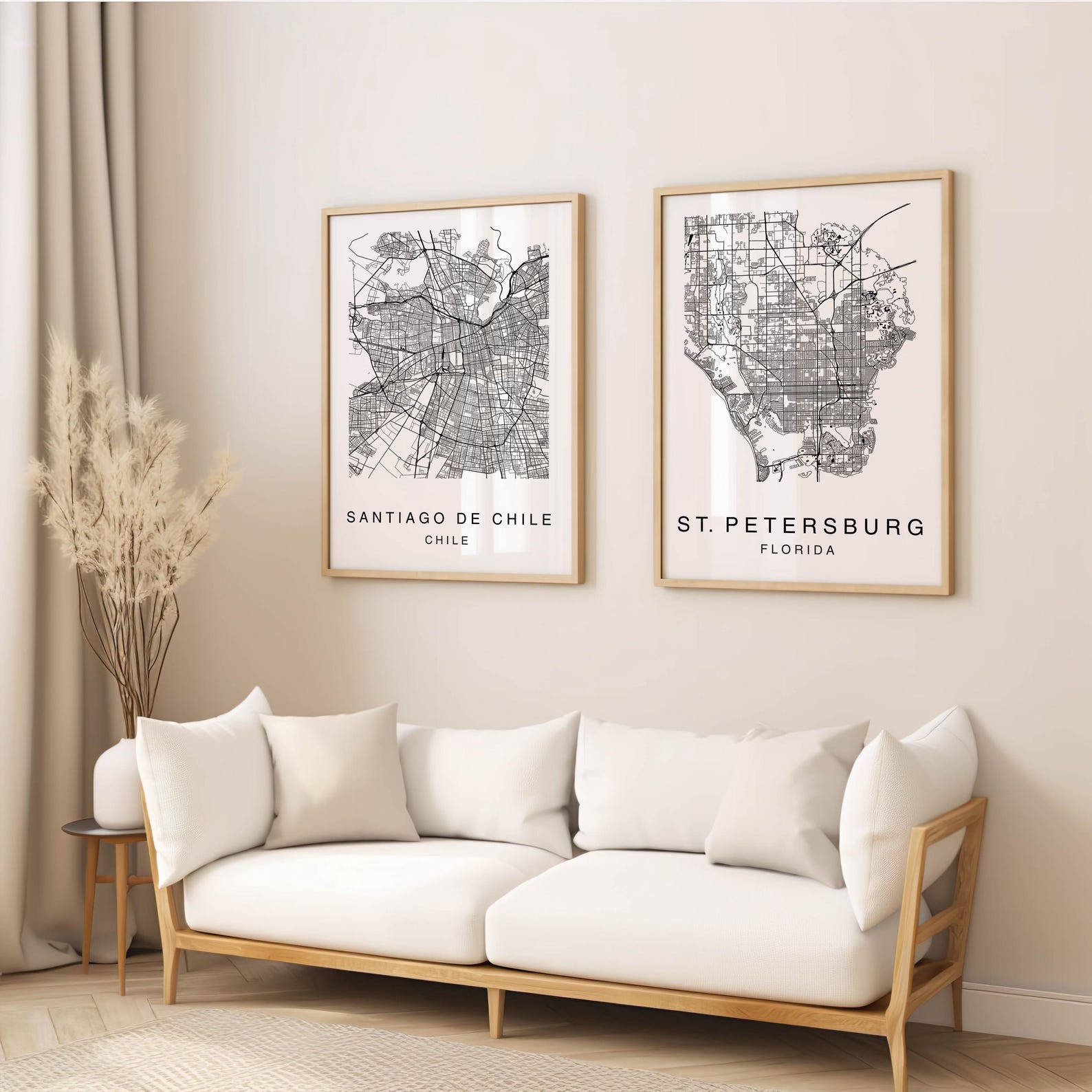 Set of Custom City Map Prints, Pesonalized City Map Posters, Any City ...