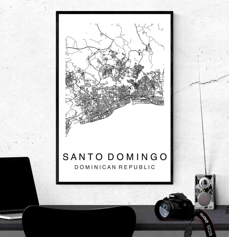 Santo Domingo Map Santo Domingo City Map Map Poster Map | Etsy