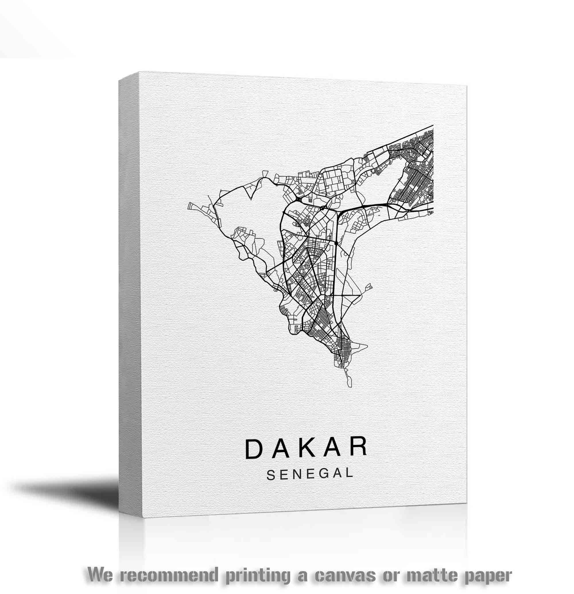 Dakar Map Print Dakar Printable Map Wall Art City Map Art | Etsy