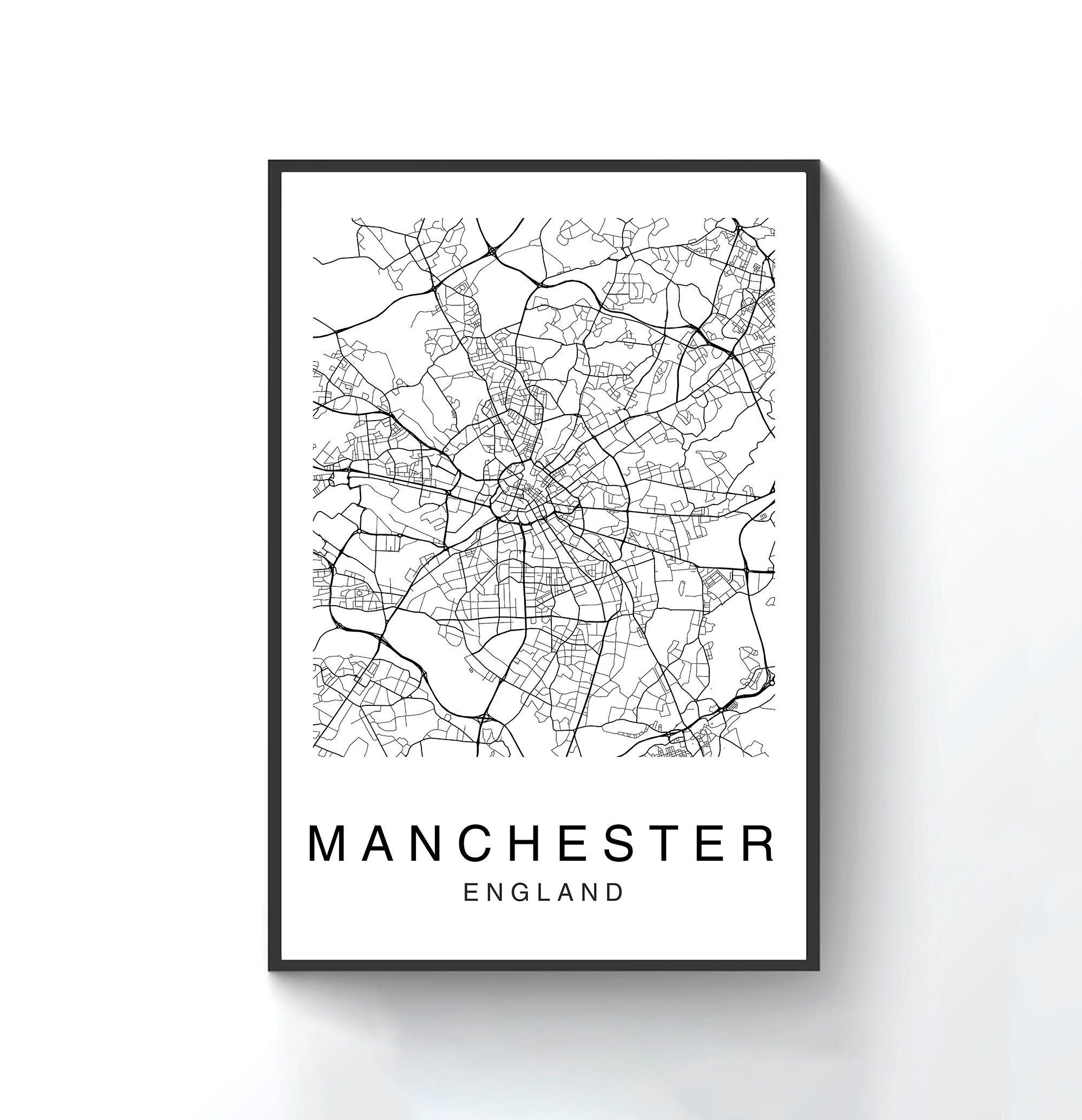 Manchester Map Manchester City Map Map Poster Map Print | Etsy