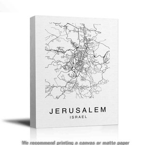 Jerusalem Map Jerusalem City Map Digital Download Map - Etsy