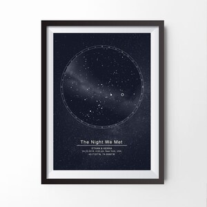 Personalized Star Map, Star Map at the Moment, Customizable Night Sky ...