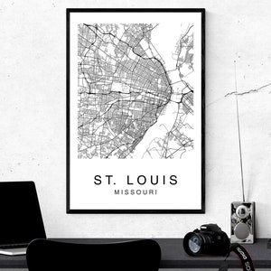 St. Louis Map Saint Louis City Map Map Poster Map Print | Etsy