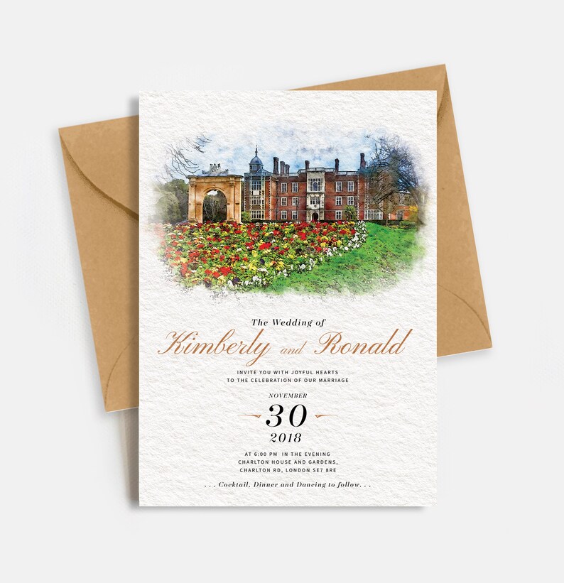 Wedding Invite Church Wedding Venue Digital Custom - Etsy