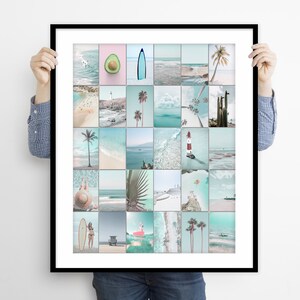Collage Kit Blue, Ocean Waves Surf, Beach Surfing, Collage Kit Wall Art ...