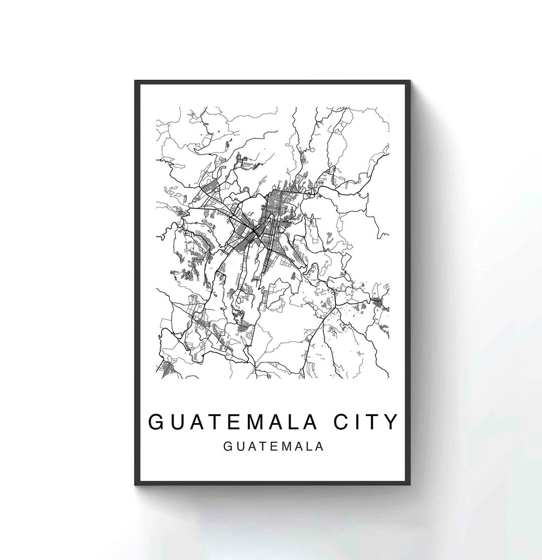 Guatemala Map Guatemala City Map Map Poster Map Print - Etsy