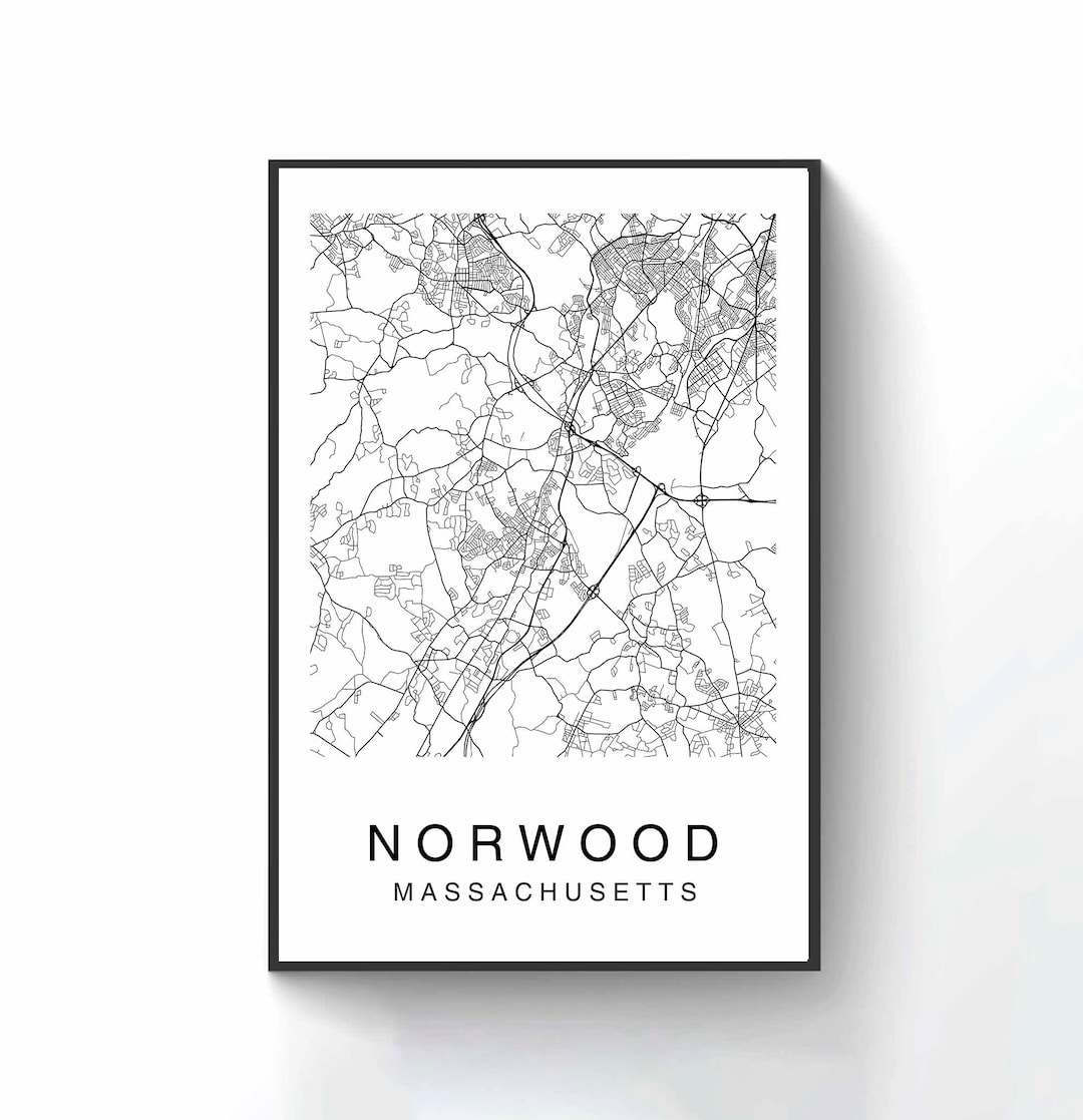 Norwood Map Norwood City Map Map Poster Map Print Norwood - Etsy