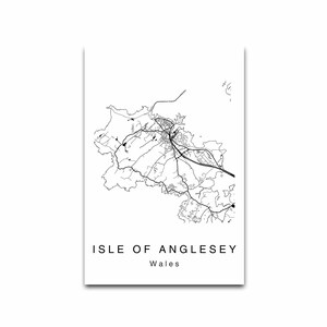 Isle of Anglesey Map Anglesey City Map Map Poster Map - Etsy