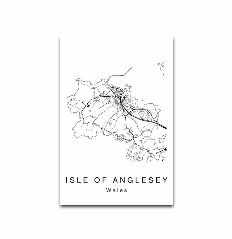 Isle of Anglesey Map Anglesey City Map Map Poster Map | Etsy
