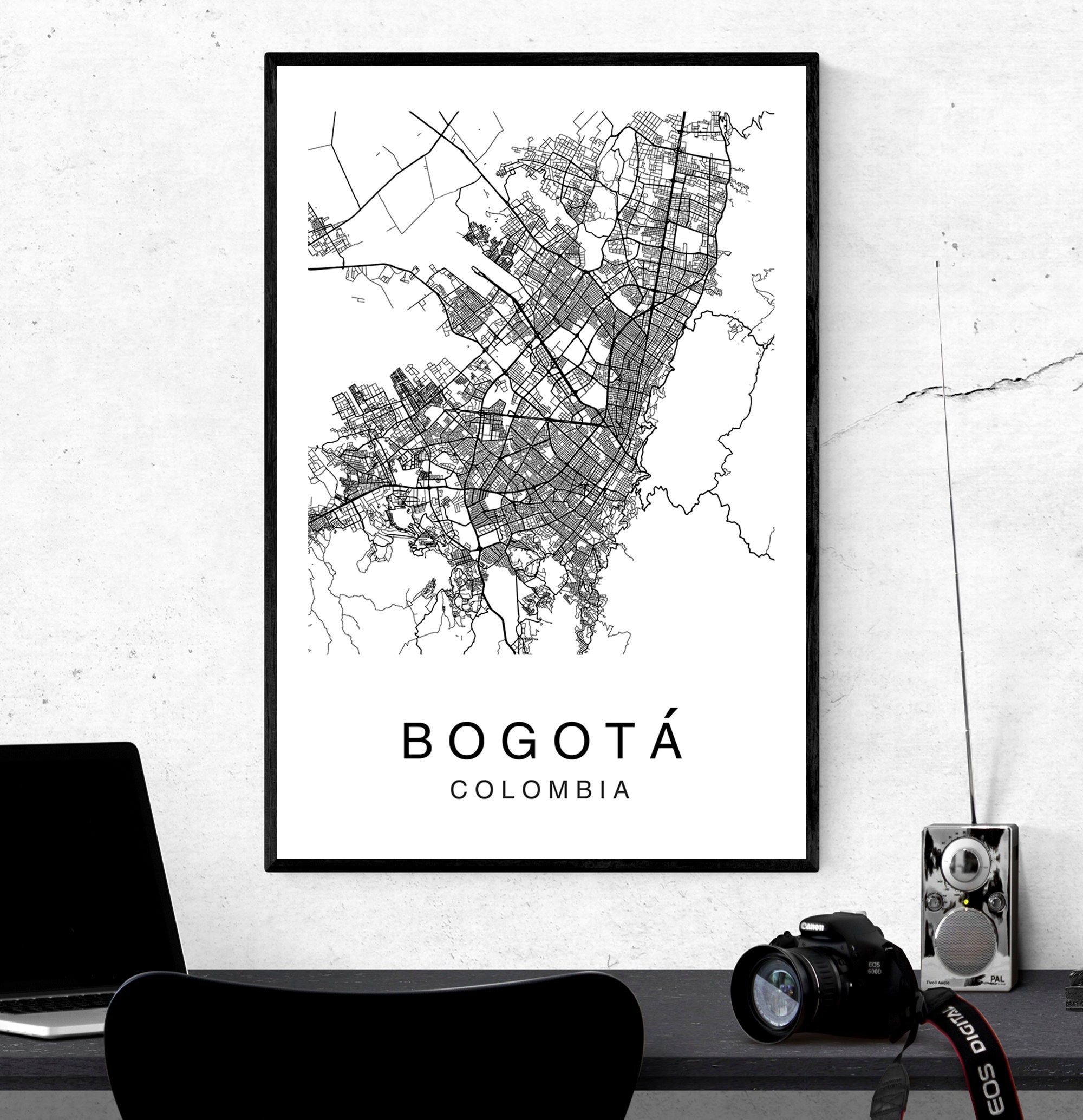 Bogota Map Bogota City Map Digital Download Map Print | Etsy