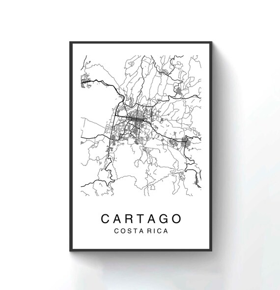 Mapa de Cartago Mapa de la ciudad de Cartago Cartel del | Etsy México