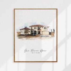 Custom House Portrait, Housewarming Gift, First Home Gift, Home ...