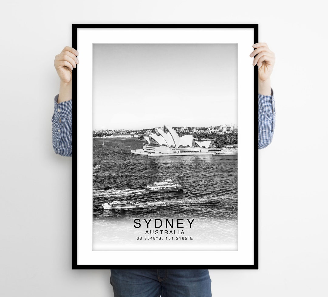 Sydney Opera House Print, Australia Print, Modern Wall Art, Black and ...