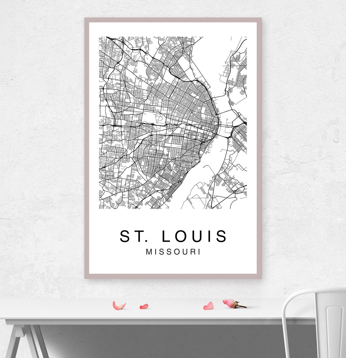 St. Louis Map Saint Louis City Map Map Poster Map Print | Etsy