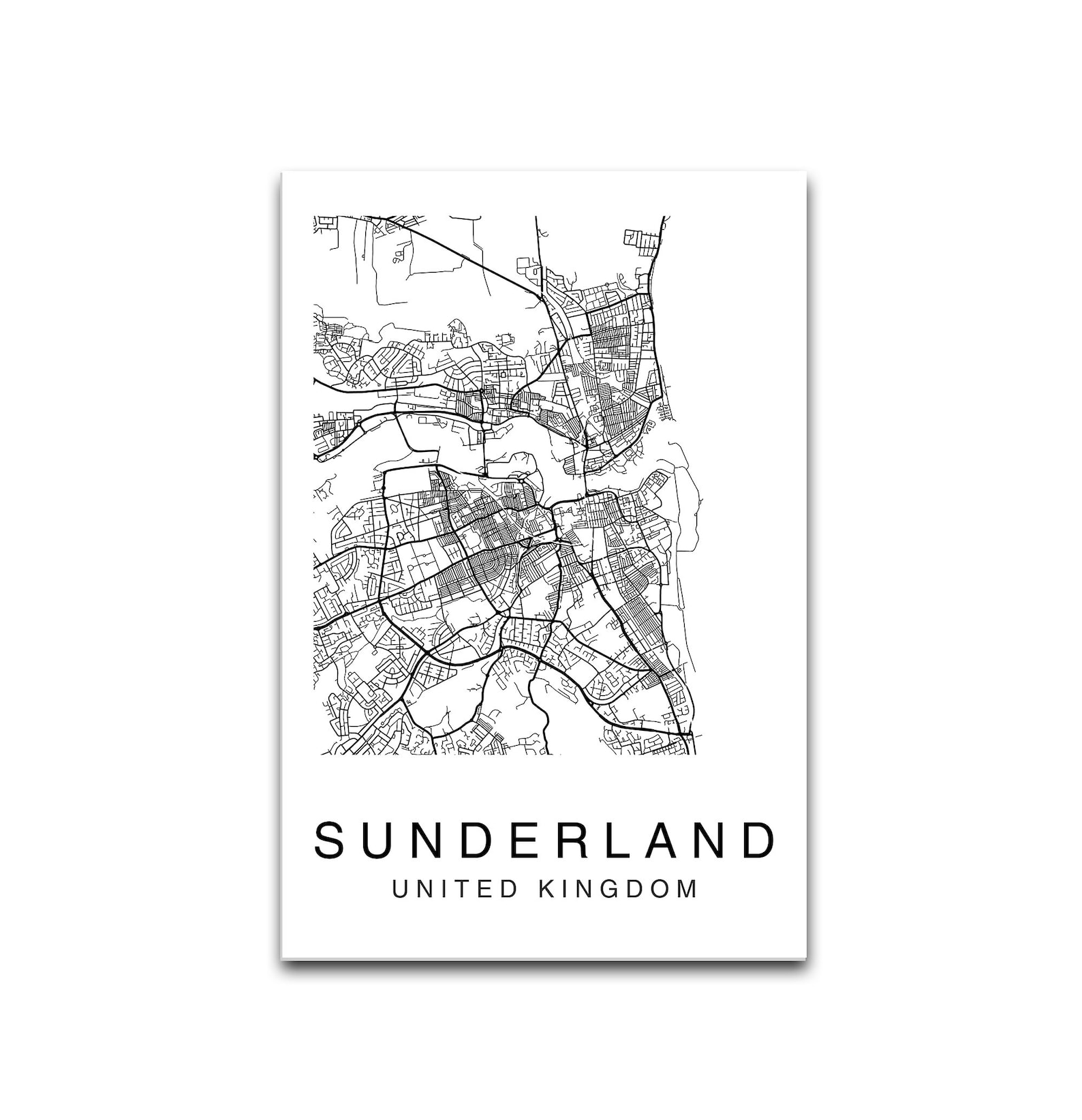 Sunderland Map Sunderland City Map Map Poster Map Print | Etsy