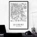 Gilbert Map Print Gilbert Printable Map Wall Art Gilbert - Etsy