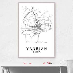 Yanbian Map Yanbian City Map Map Poster Map Print Yanbian | Etsy
