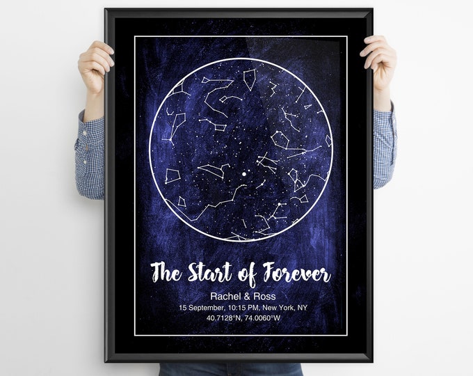 Personalized Star Map Gift | Night Sky Print | Custom Star Chart | Star ...