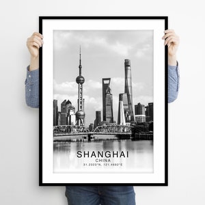 Shanghai Poster, China Photo Travel Print, Shanghai Art Print ...