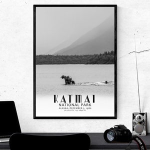 Katmai National Park Travel Poster, Alaskan National Park Print ...