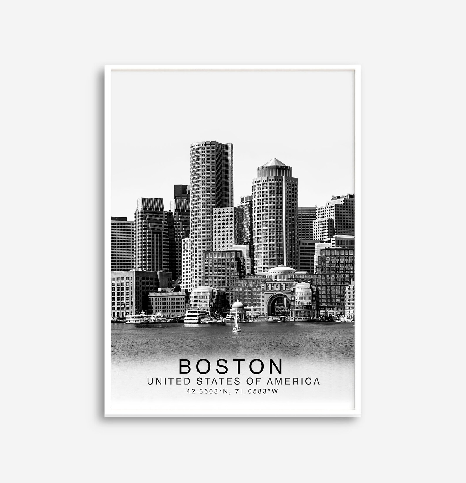 Boston Travel Poster American Poster Print Boston Wall Art | Etsy