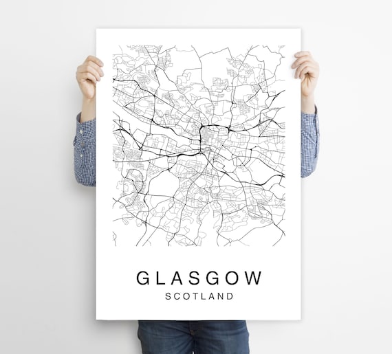 Glasgow Map Print Glasgow Map Glasgow City Map Map Print | Etsy